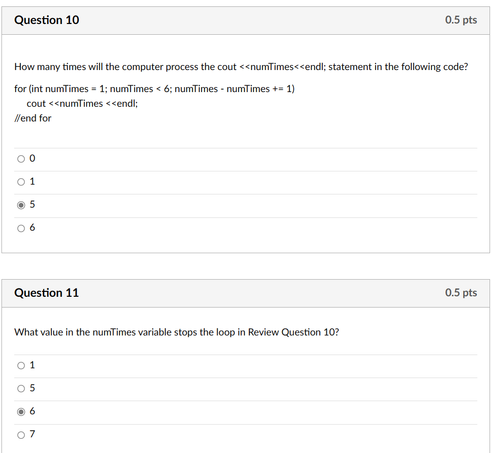 Solved How many times will the computer process the cout