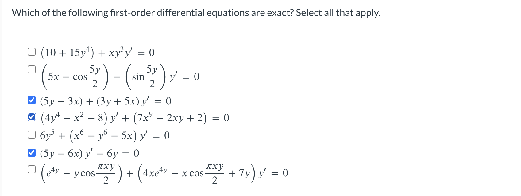 Solved Which of the following first-order differential | Chegg.com
