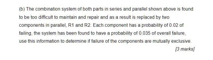 Solved (b) The combination system of both parts in series | Chegg.com