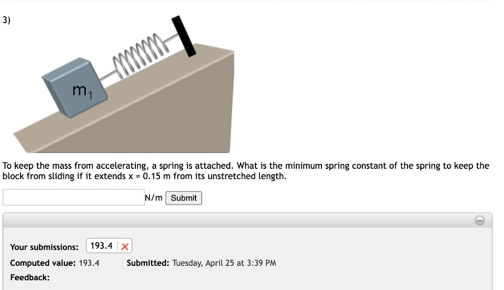 Solved A block with mass m1 = 8.9 kg is on an incline with | Chegg.com