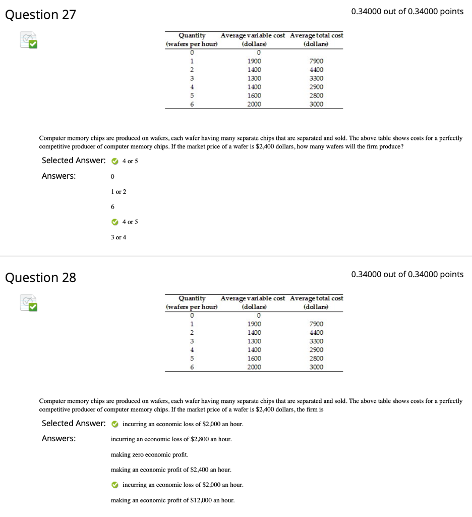 Solved Question 27 0.34000 out of 0.34000 points | Chegg.com