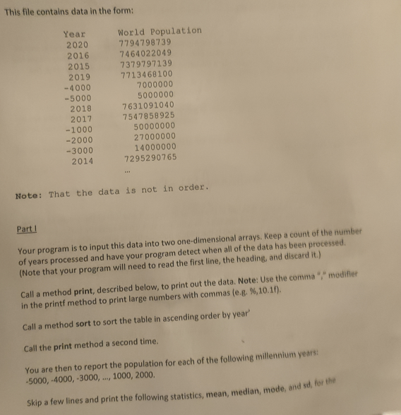 This file contains data in the form: Note: That the | Chegg.com