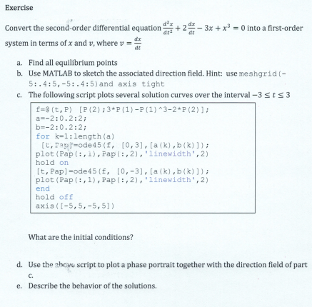 Solved Convert the second-order differential equation | Chegg.com