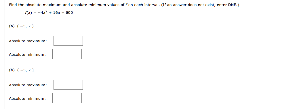 Solved Find The Absolute Maximum And Absolute Minimum Values 0012