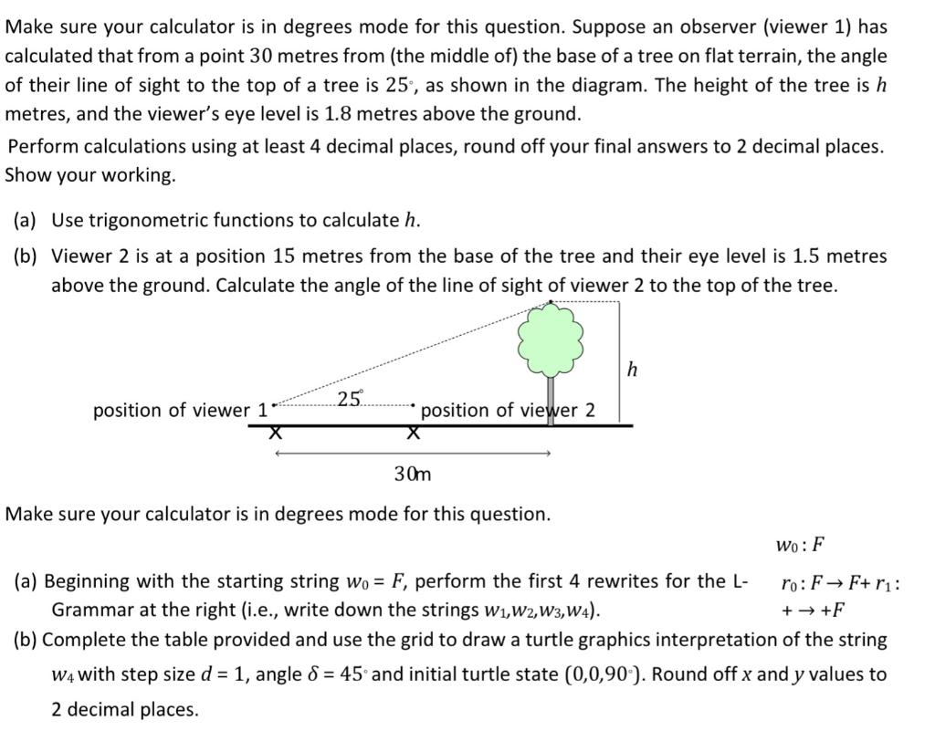 Solved Make sure your calculator is in degrees mode for this | Chegg.com