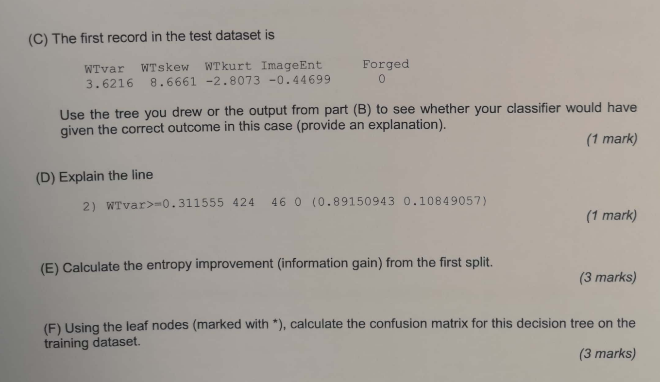 Solved (B) You next use rpart to build a decision tree for | Chegg.com