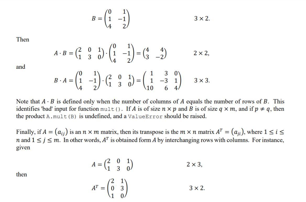 Solved In this assignment you will write a Python class | Chegg.com