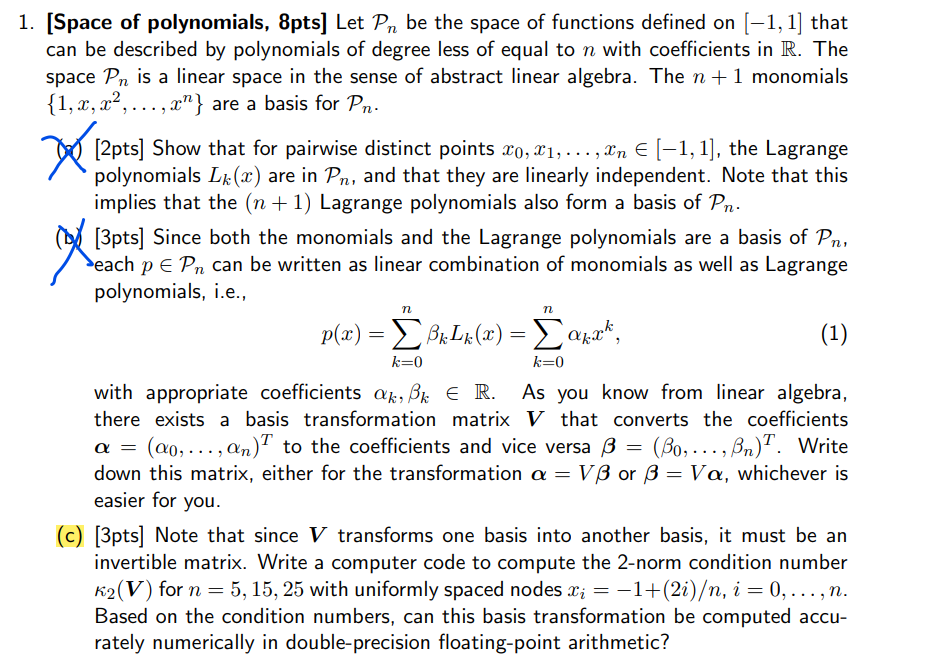 Solved 1. [Space of polynomials, 8pts] Let Pn be the space | Chegg.com