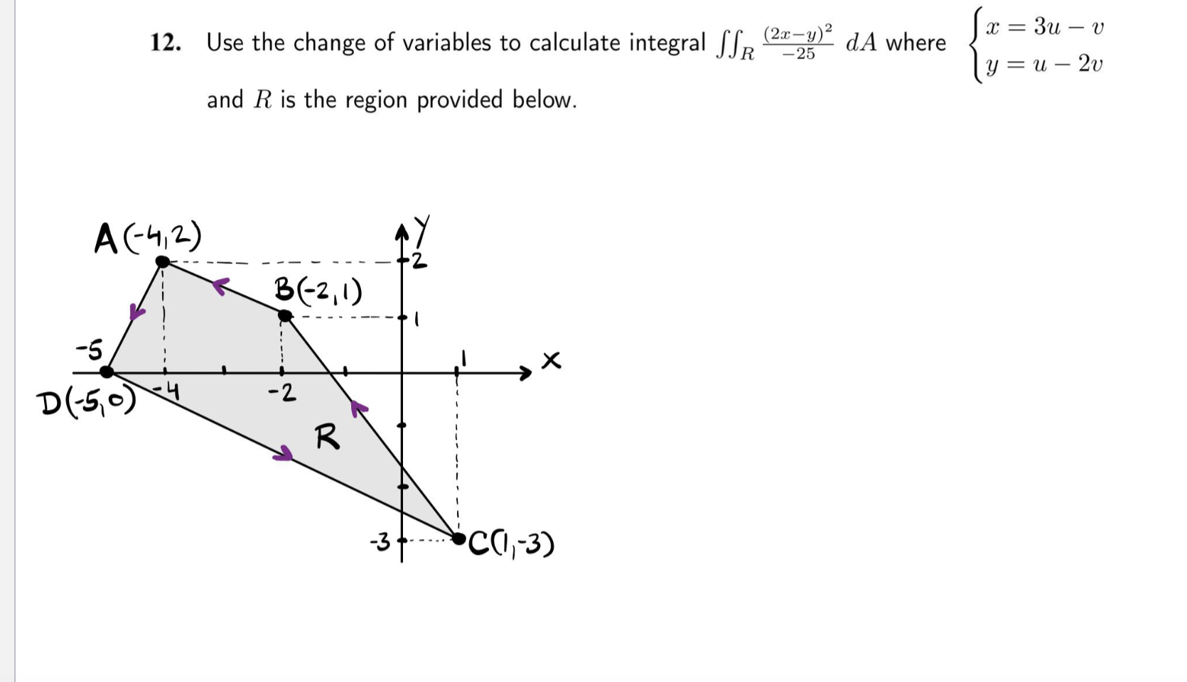 Solved 12. Use the change of variables to calculate integral | Chegg.com