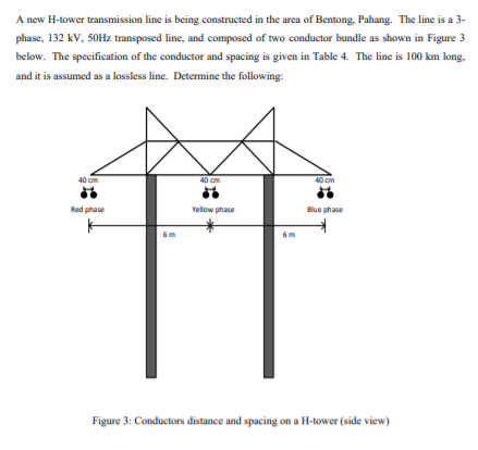 Solved A new H-tower transmission line is being constructed | Chegg.com