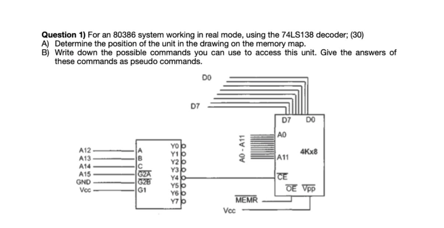 Question 1) For an 80386 system working in real mode, | Chegg.com