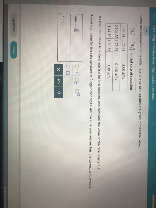 Solved Deducing a rate law from initial reaction rate data | Chegg.com