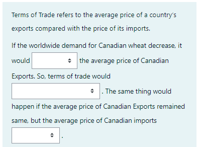 Solved Terms of Trade refers to the average price of a | Chegg.com