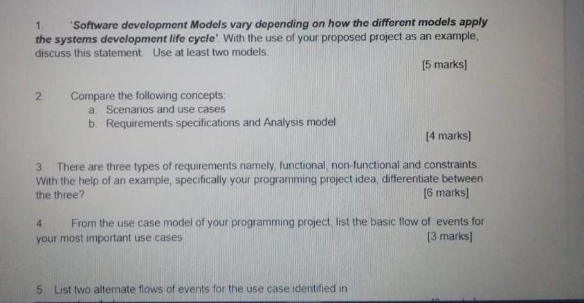 Solved use any project idea of your own for question and 1 | Chegg.com