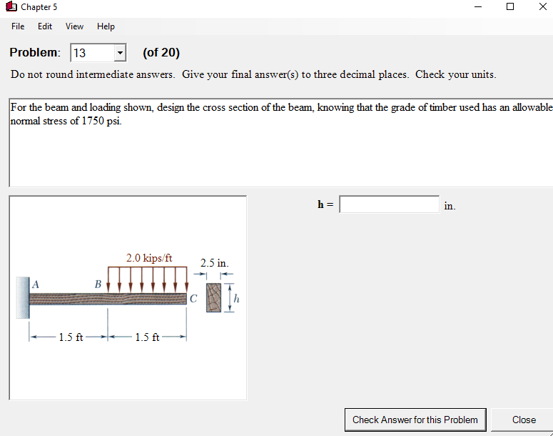 Solved - х Chapter 5 File Edit View Help Problem: 13 (of 20) | Chegg.com