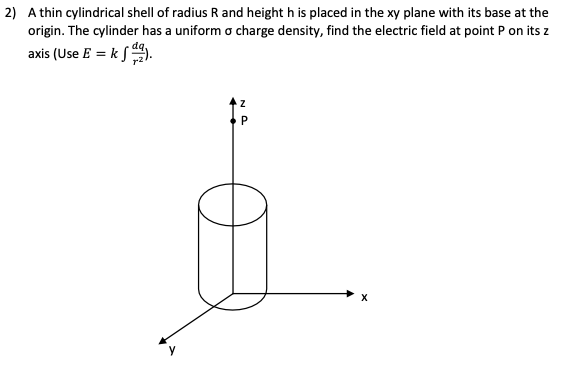 Solved A thin cylindrical shell of radius R and height h is | Chegg.com