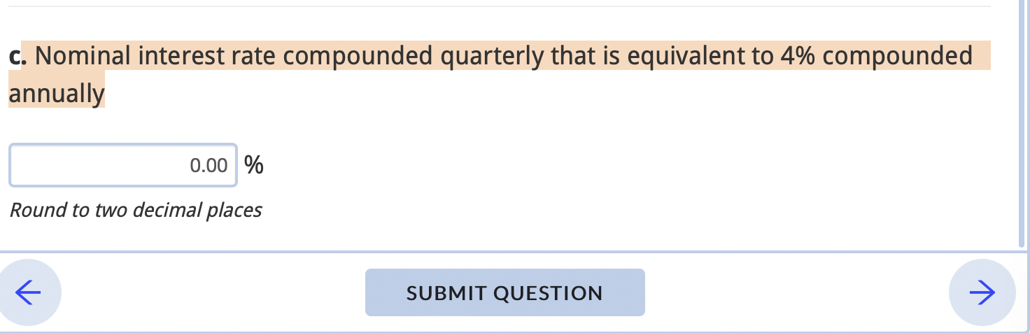 Solved Question 6 of 7 Find the equivalent interest rates to | Chegg.com