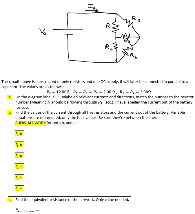 Solved Ra Ru .R5 The circuit above is constructed of only | Chegg.com