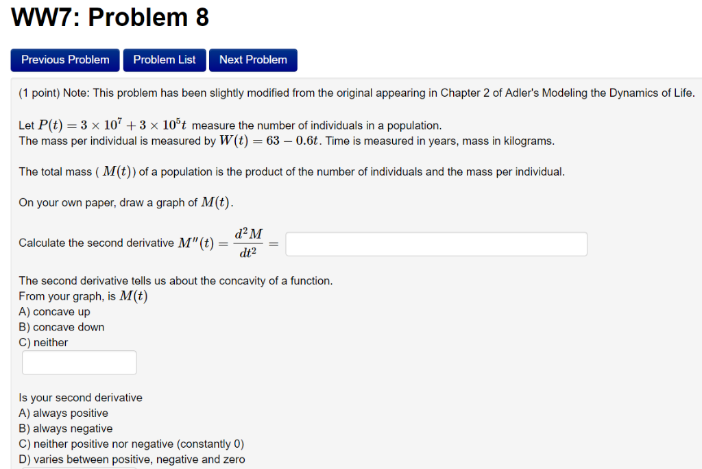 Solved WW7: Problem 8 Previous Problem Problem ListNext | Chegg.com Solved WW7: Problem 8 Previous Problem Problem ListNext | Chegg.com