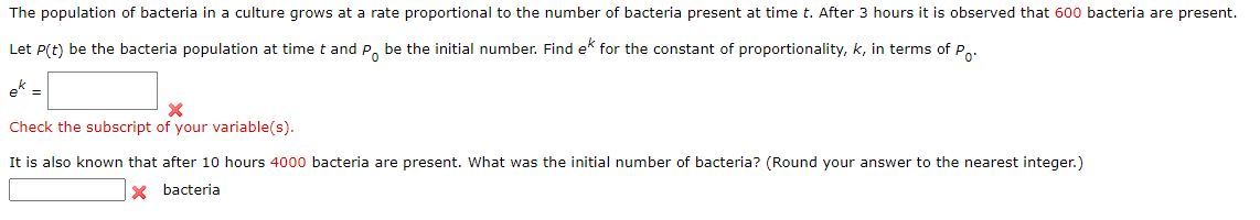 Solved The population of bacteria in a culture grows at a | Chegg.com