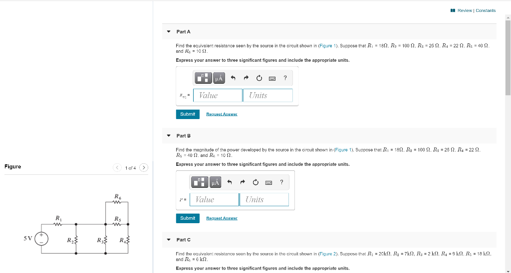 Solved A Review Constants Part A Find the equivalent | Chegg.com