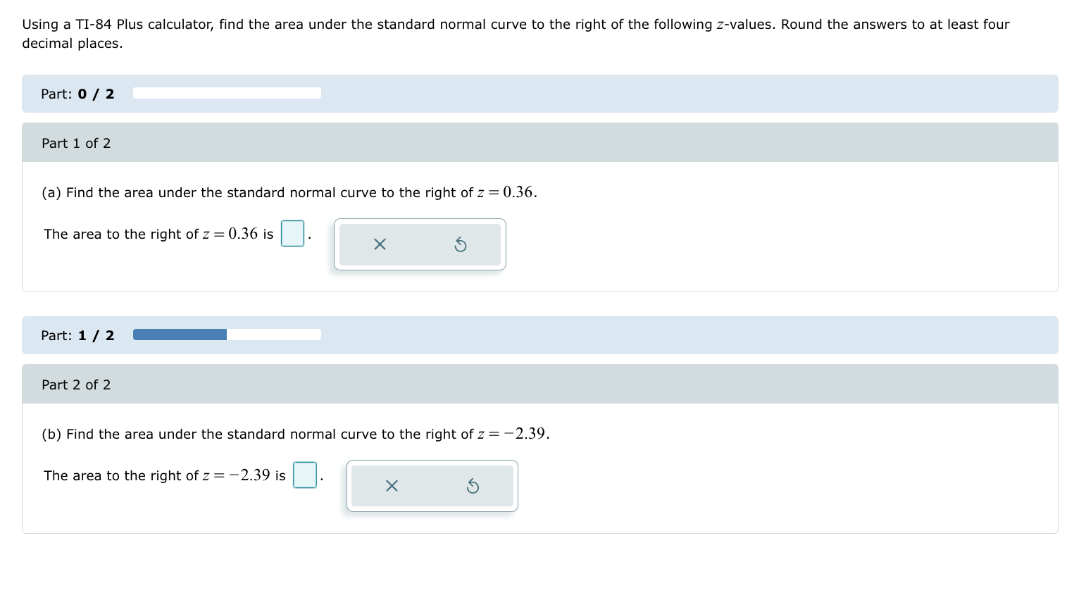 Solved Using a TI-84 ﻿Plus calculator, find the area under | Chegg.com