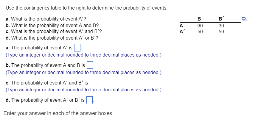 Solved Use the contingency table to the right to determine | Chegg.com
