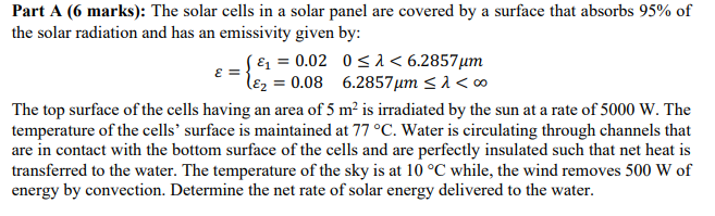 Solved Part A (6 marks): The solar cells in a solar panel | Chegg.com