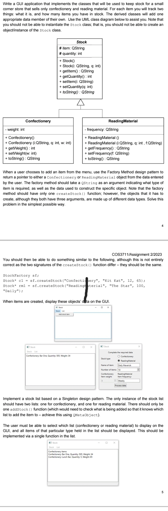 Solved Write a GUI application that implements the classes | Chegg.com