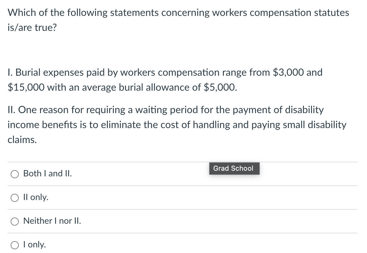 Solved Which of the following statements concerning workers | Chegg.com