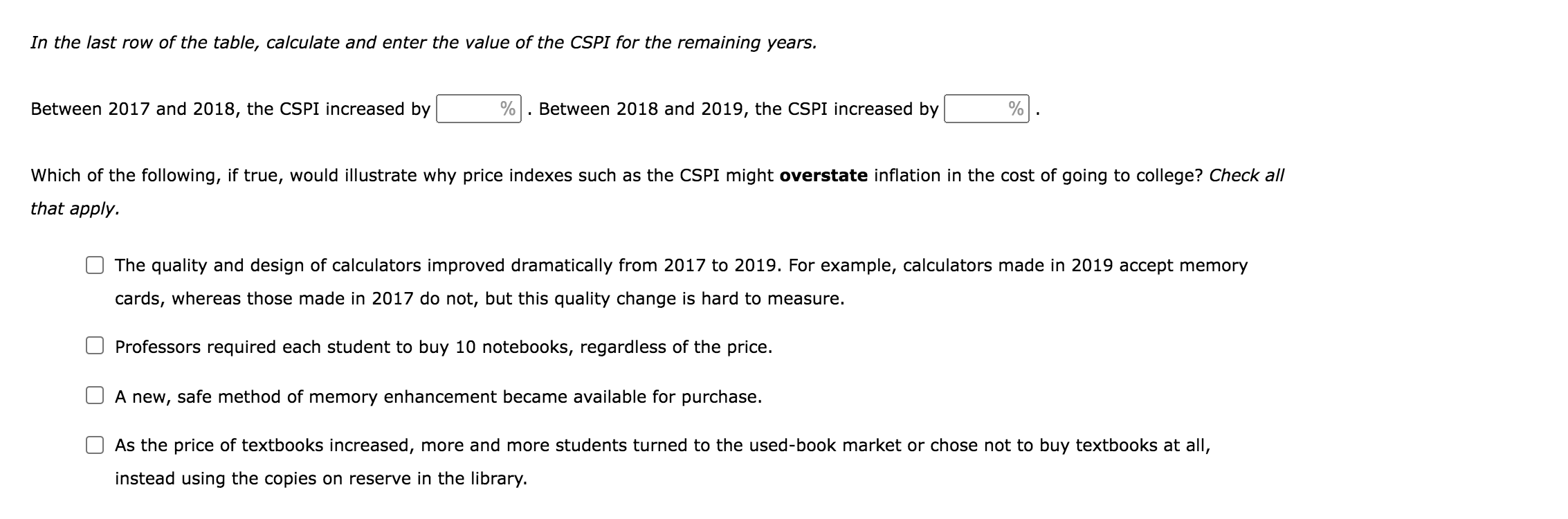 Solved 1. Calculating inflation using a simple price index | Chegg.com