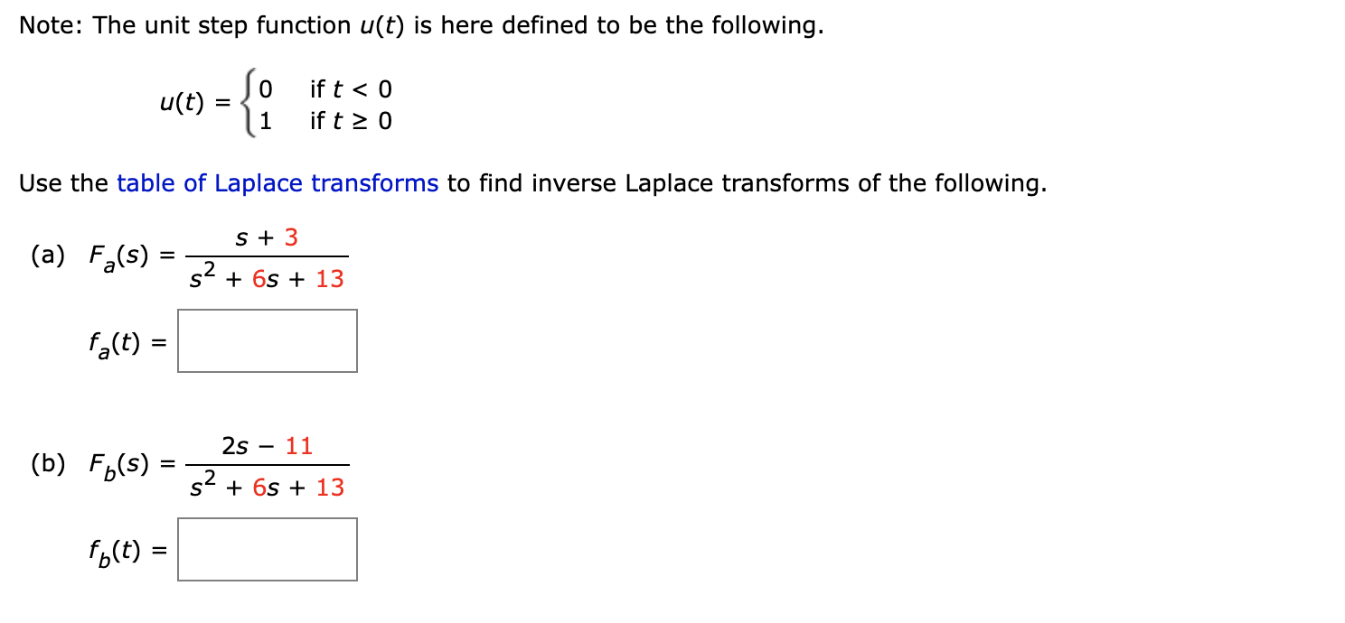 Solved Note: The unit step function u(t) is here defined to | Chegg.com