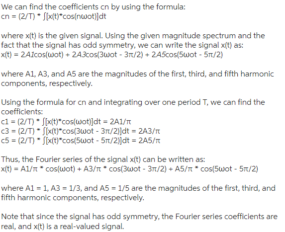Solved 2. Consider the magnitude and phase line spectra | Chegg.com