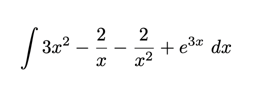 Solved ∫﻿﻿3x2-2x-2x2+e3xdx | Chegg.com