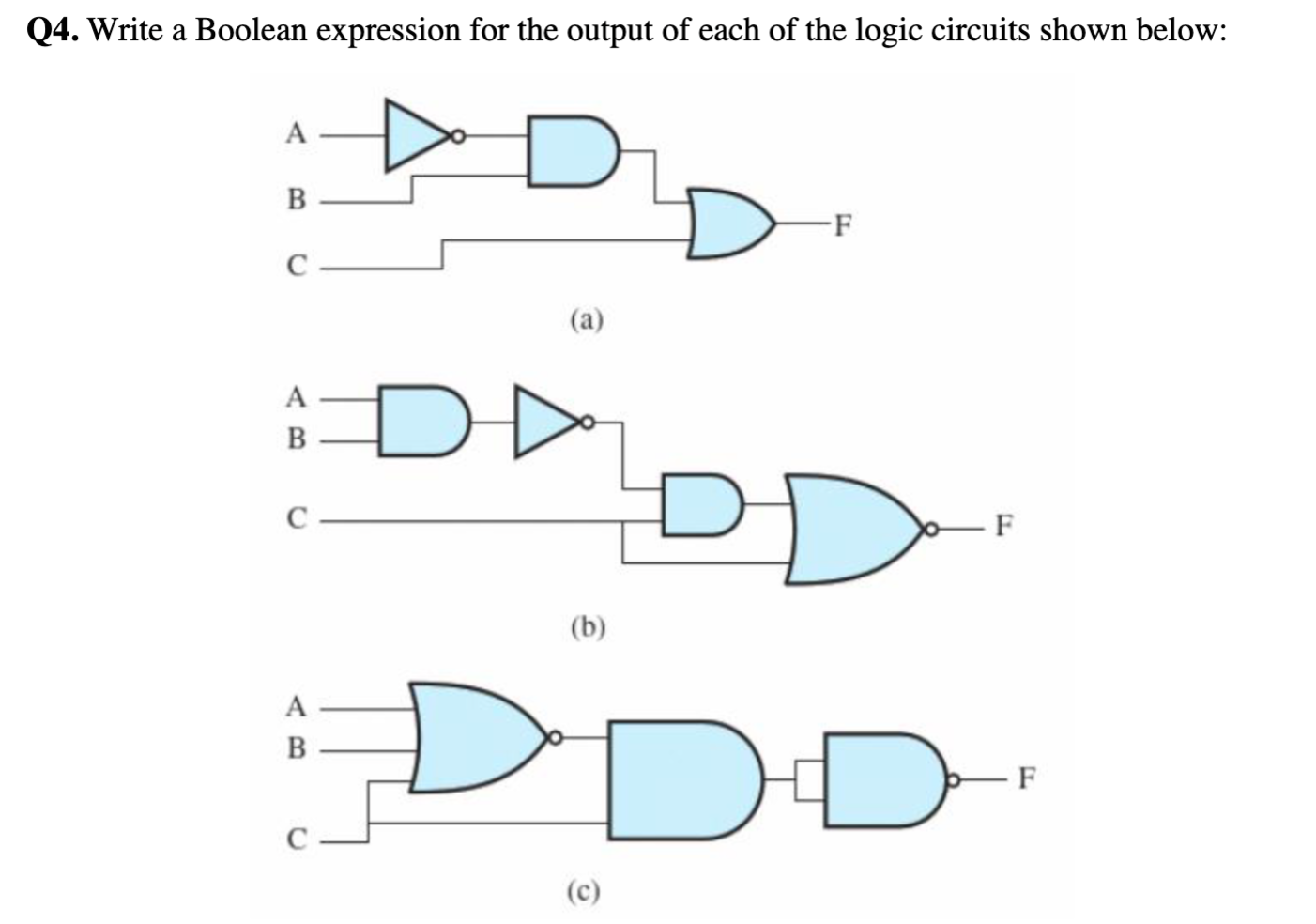Solved Q4 Write A Boolean Expression For The Output Of Each 7761