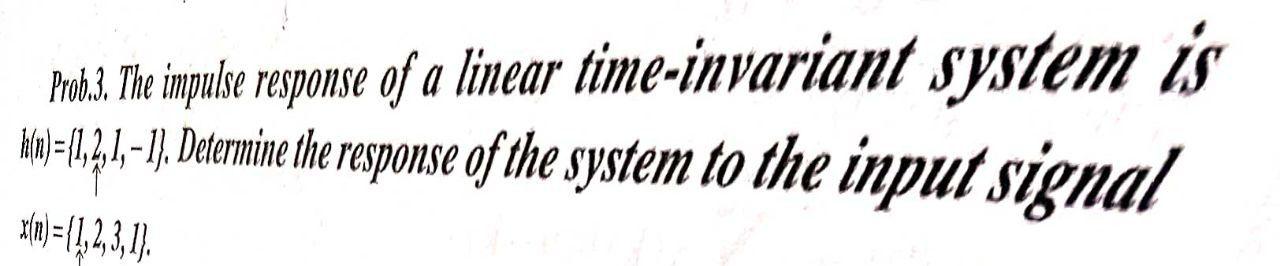 Solved Prob. The impulse response of a linear time-invariant | Chegg.com