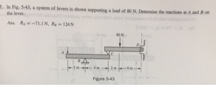 Solved . In Fig. 5-43, a system of levers is shown | Chegg.com