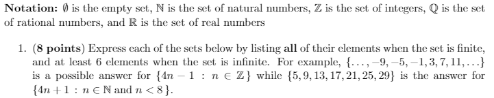 Solved Notation: 0 is the empty set, N is the set of natural | Chegg.com
