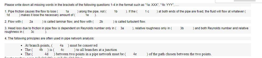 Solved Please write down all missing words in the brackets | Chegg.com