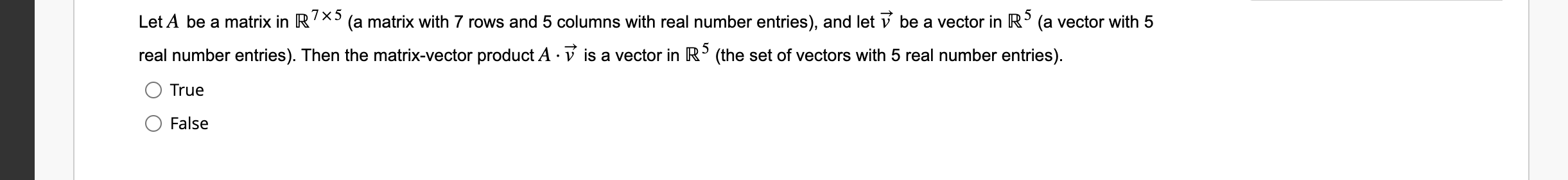 Solved Let A be a matrix in R7×5 (a matrix with 7 rows and 5 | Chegg.com