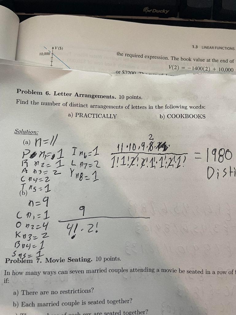 Solved Problem 6. Letter Arrangements. 10 points. Find the | Chegg.com