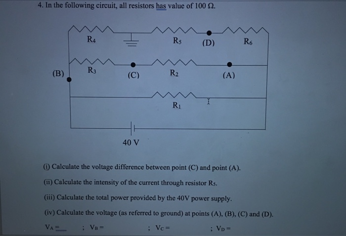 Solved In the following circuit, all resistors has value of | Chegg.com
