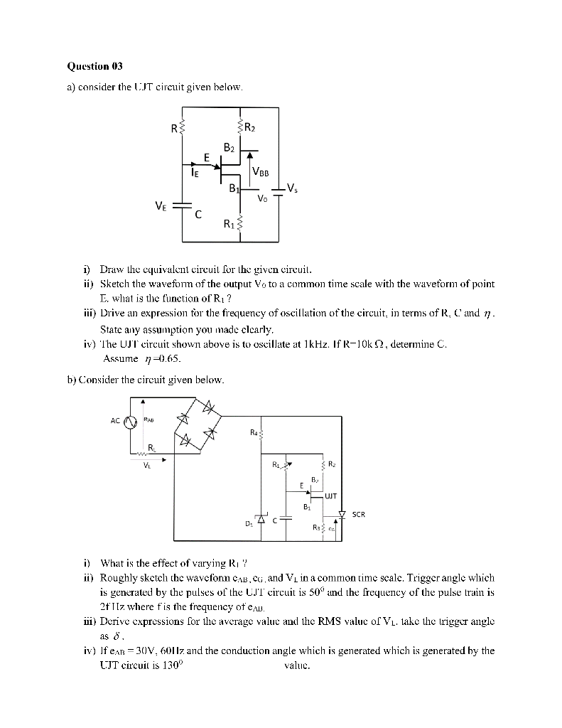 Solved Question 03 a) consider the CJT circuit given below. | Chegg.com