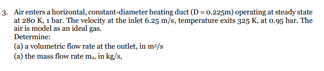 Solved Air enters a horizontal, constant-diameter heating | Chegg.com