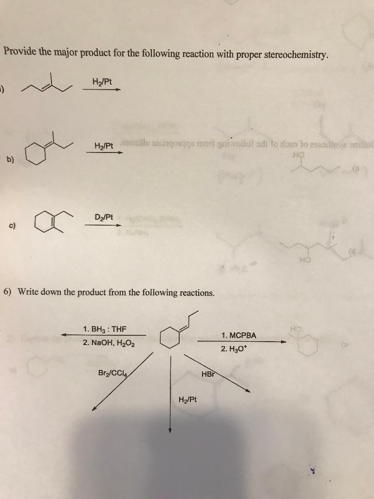 Solved Provide the major product for the following reaction | Chegg.com