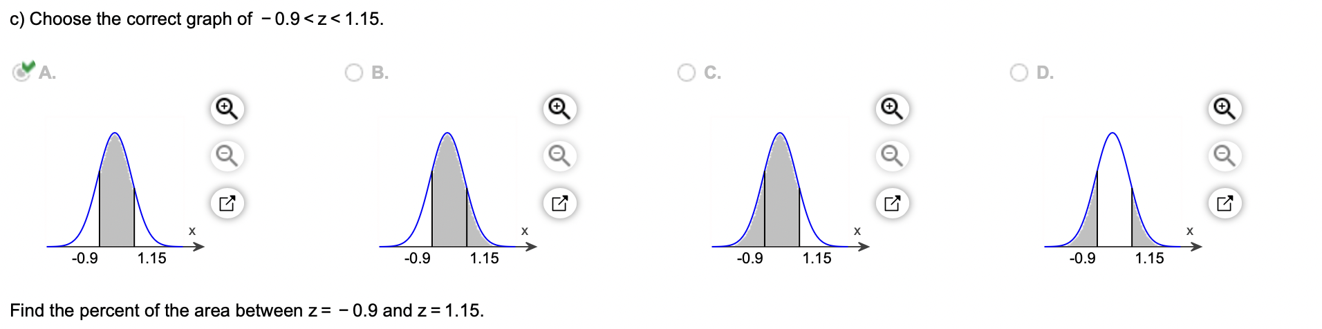 Solved c) Choose the correct graph of -0.9 | Chegg.com