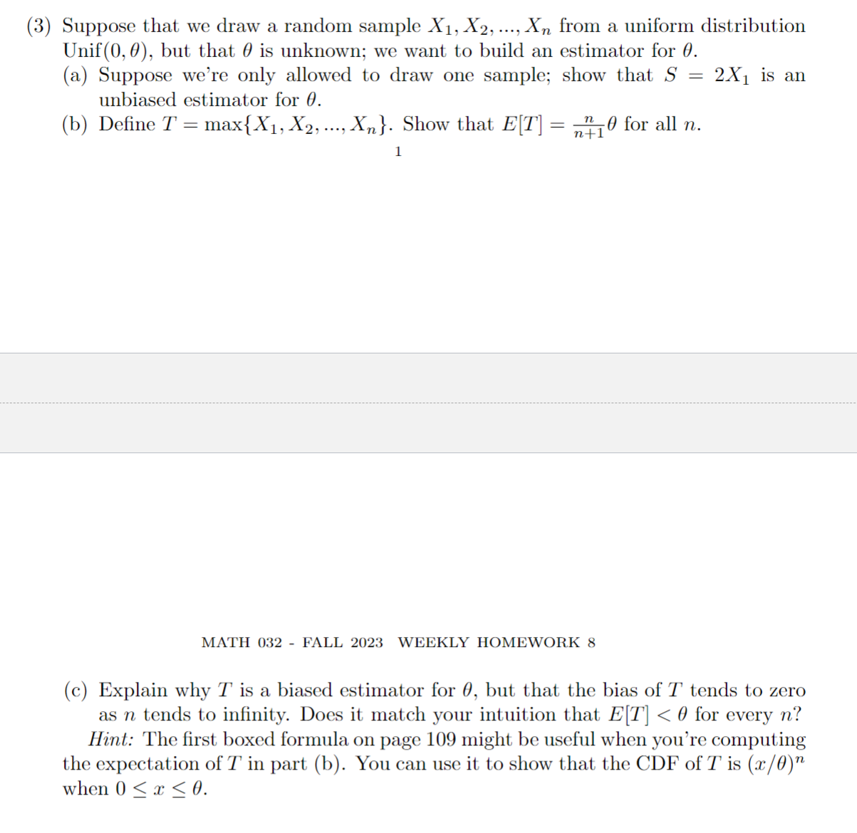 Solved (3) Suppose that we draw a random sample X1,X2,…,Xn | Chegg.com