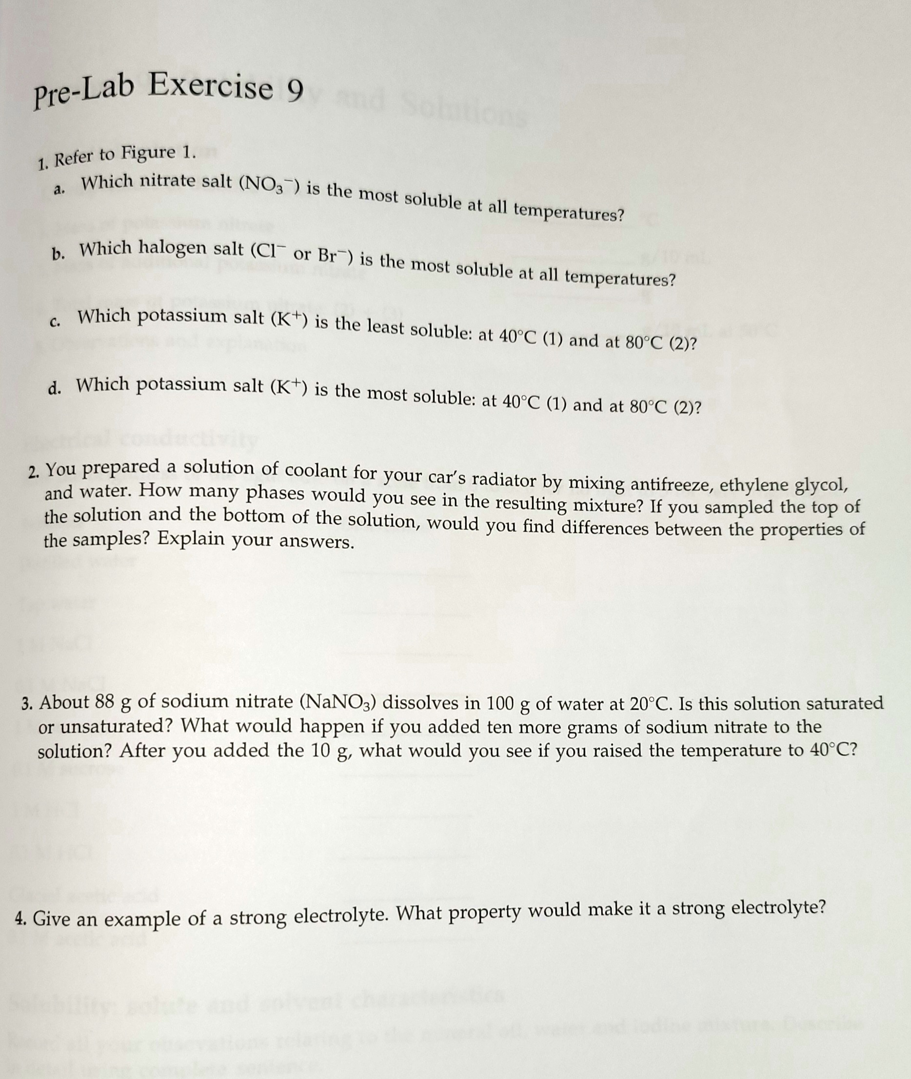 Solved Pre-Lab Exercise 9Refer to Figure 1.a. ﻿Which nitrate | Chegg.com