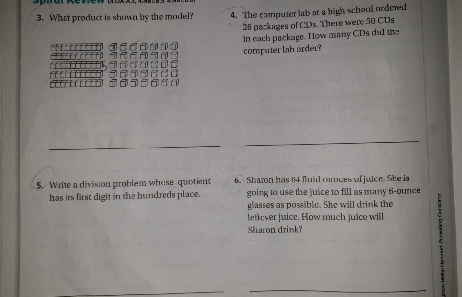 Solved 3. What product is shown by the model? 4. The | Chegg.com