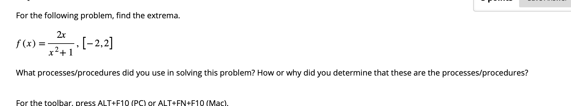 Solved For the following problem, find the extrema. | Chegg.com